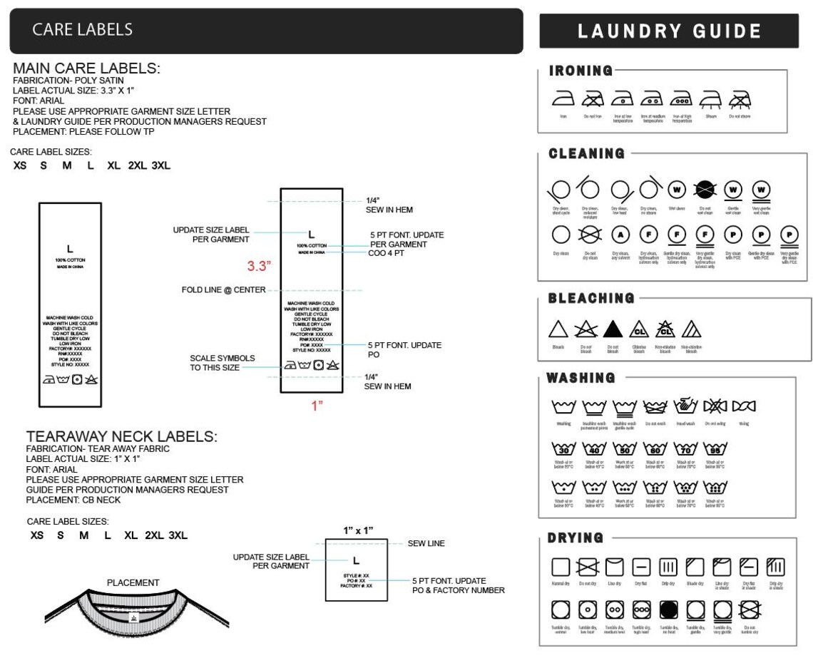 Editable Care Label + Tear Away Neck Label Template | Fashion Label ...