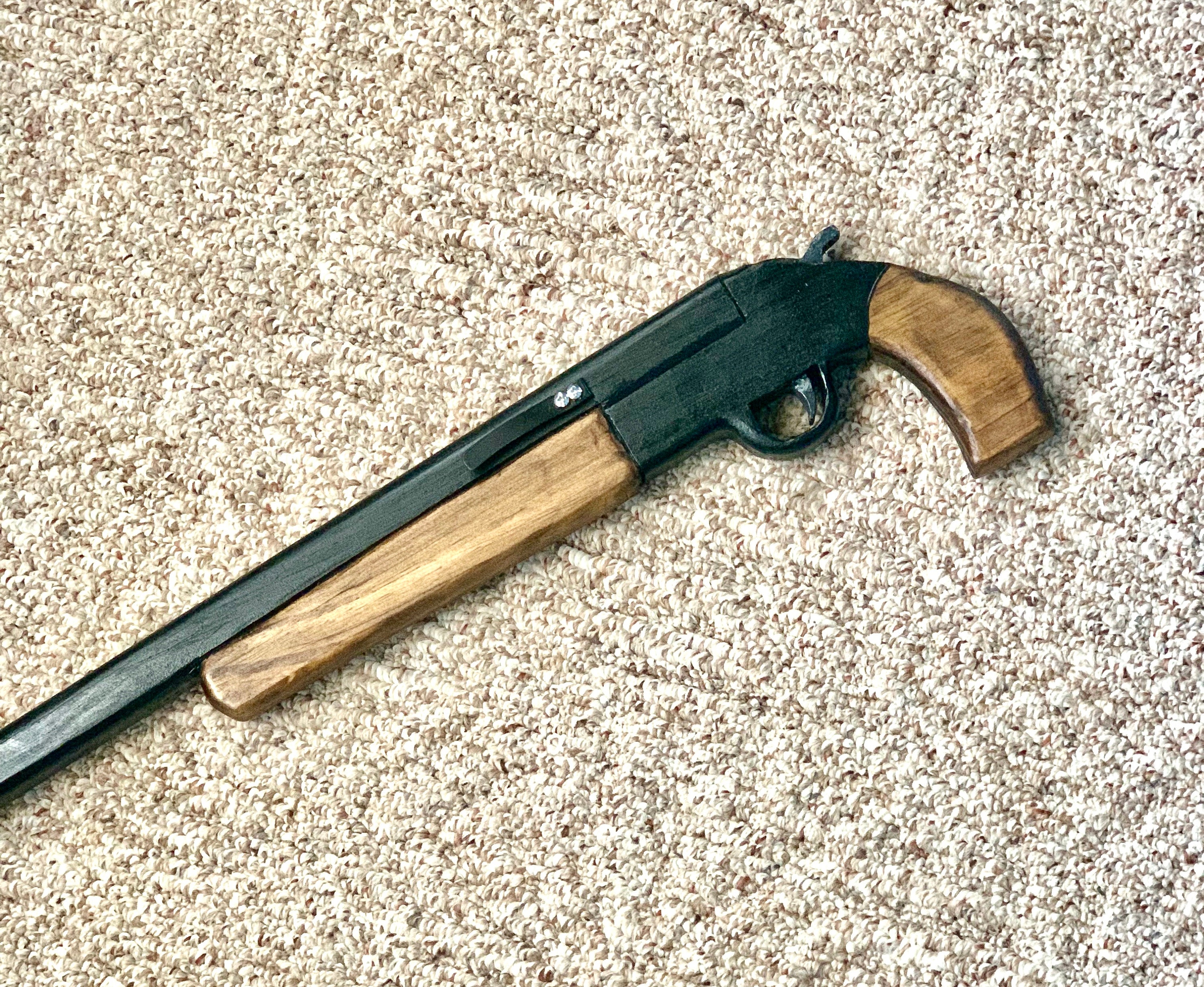 Wooden Shotgun Cane, Walking Stick, Patterned Like a Single Barrel ...