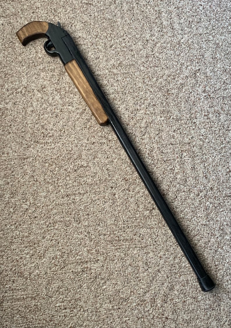 Wooden Shotgun Cane, Walking Stick, Patterned Like a Single Barrel ...