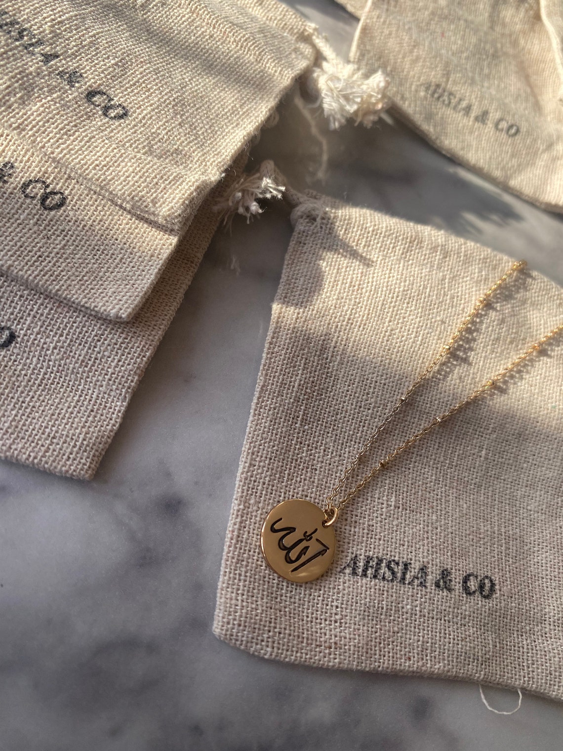 Allah Coin Necklace - Islamic Jewellery - 18k Gold Plated - - Etsy UK