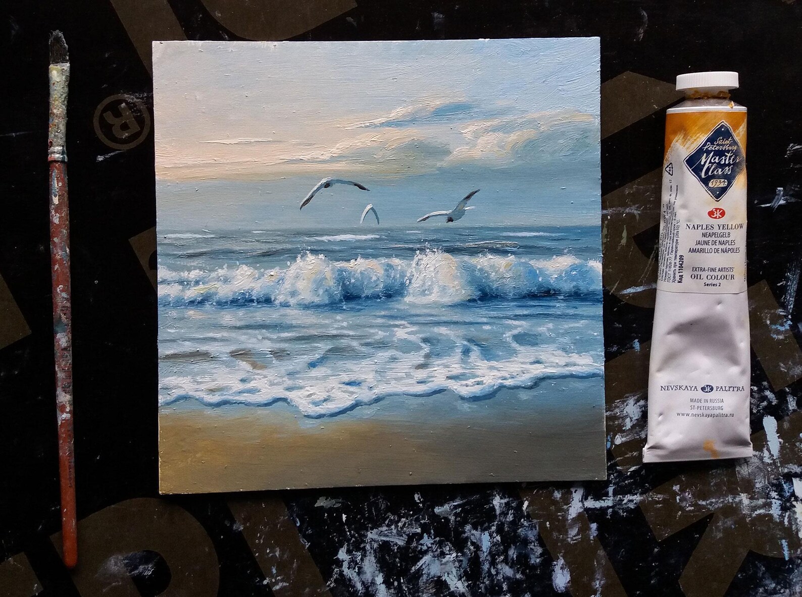 Small Ocean Oil Painting Original Seascape Beach Painting Seashore Art ...