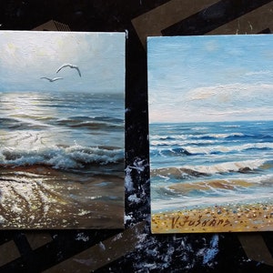 Small Seascape Painting Ocean Wall Art Beach Painting Waves Wall Art ...