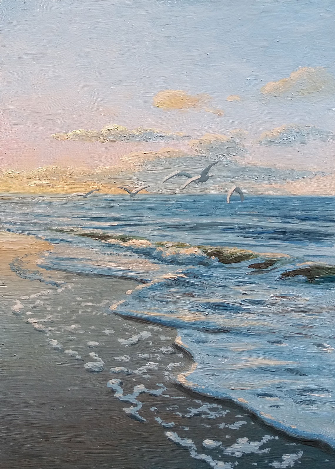 Small Ocean Oil Painting Beach Painting Original Seascape Art Ocean ...