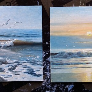 Small Ocean Painting Original Seascape Waves Wall Art Ocean Painting ...