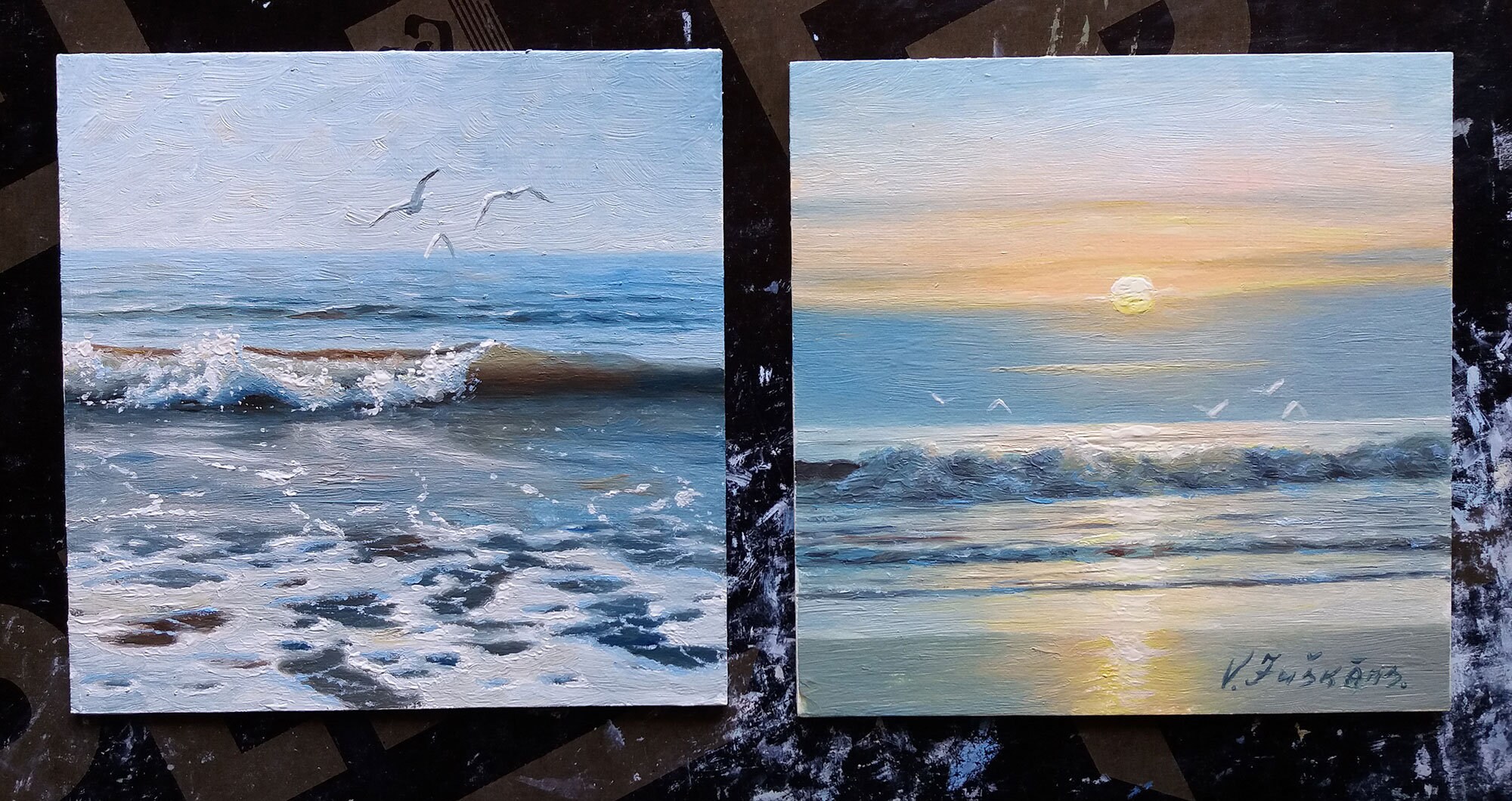 Small Ocean Painting Original Seascape Waves Wall Art Ocean Painting ...