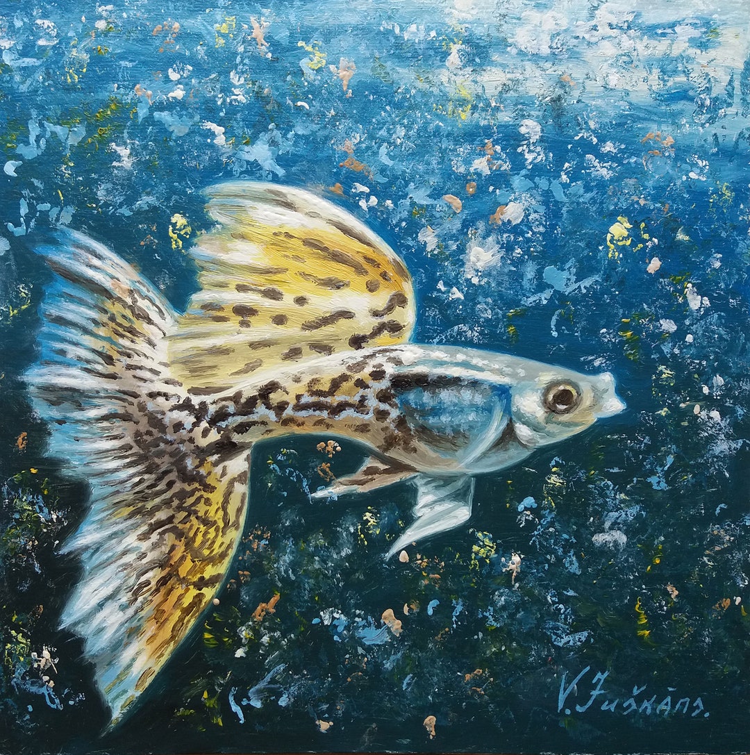 Original Guppy Fish Painting Guppy Beautiful Fish Ocean Fish Painting ...