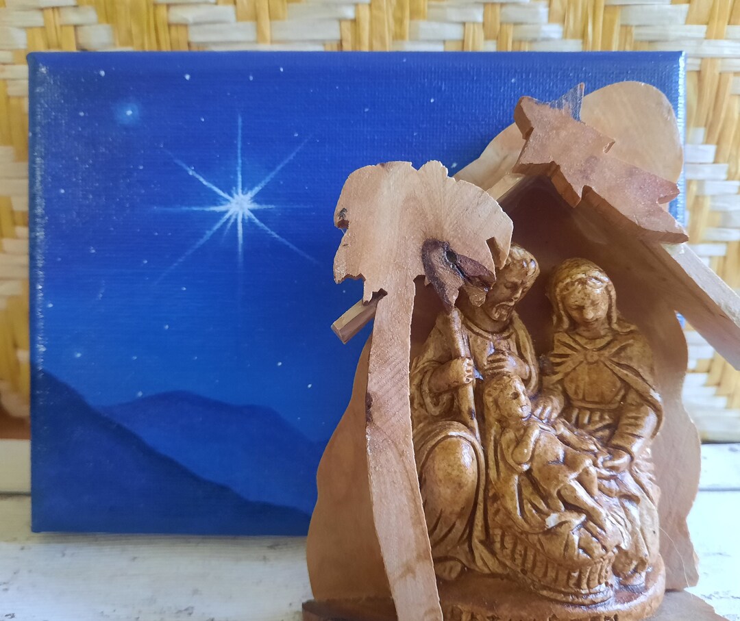 Nativity Backdrop. Star of Bethlehem Painting and Easel, Star and Sky ...