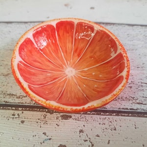 Trinket Dish, Cute Fruit Themed Trinket Dish, Orange Half MINI Trinket ...