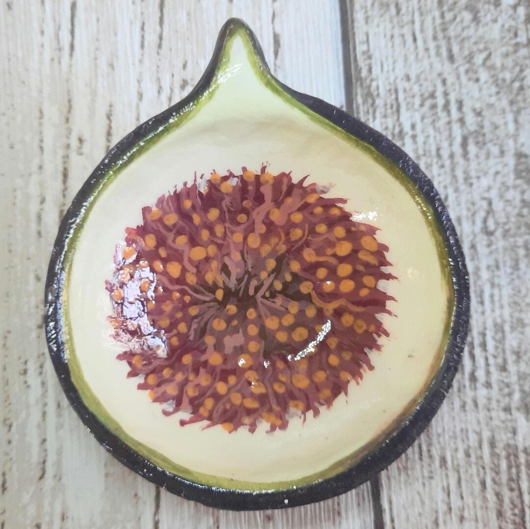 Fig Trinket Dish, Ring Dish, Fruit Themed Trinket , Half Fig Mini ...