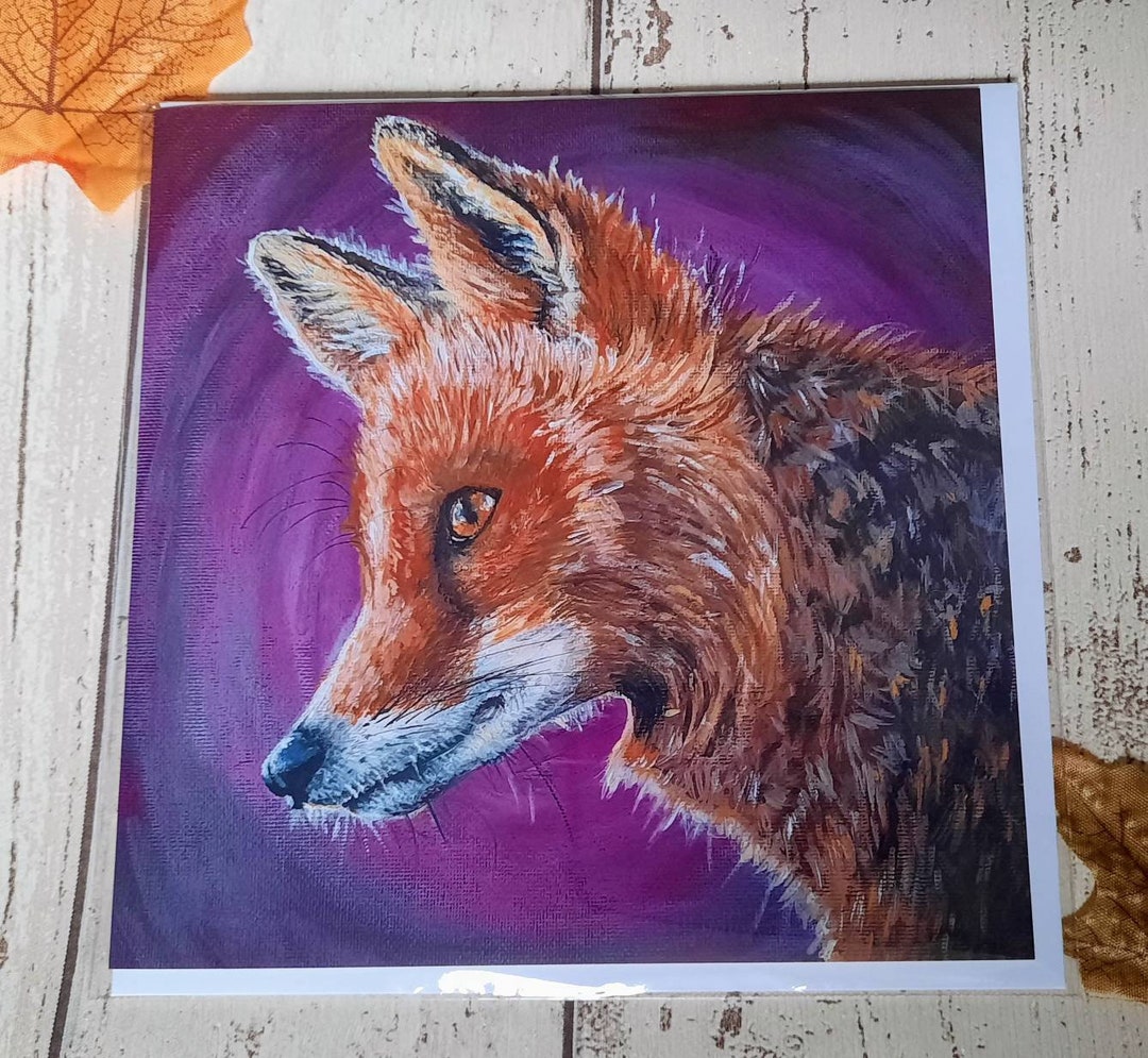 Fox Card, Greetings Card, Fox Art Card, Taken From My Original ...
