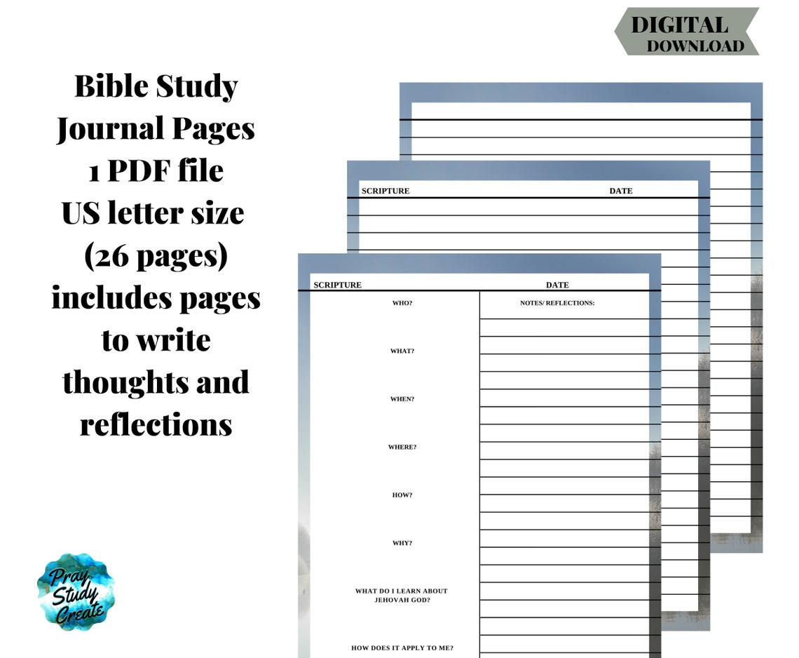 Printable Jehovah's Witness Personal Study Worksheets| JW Bible Study ...