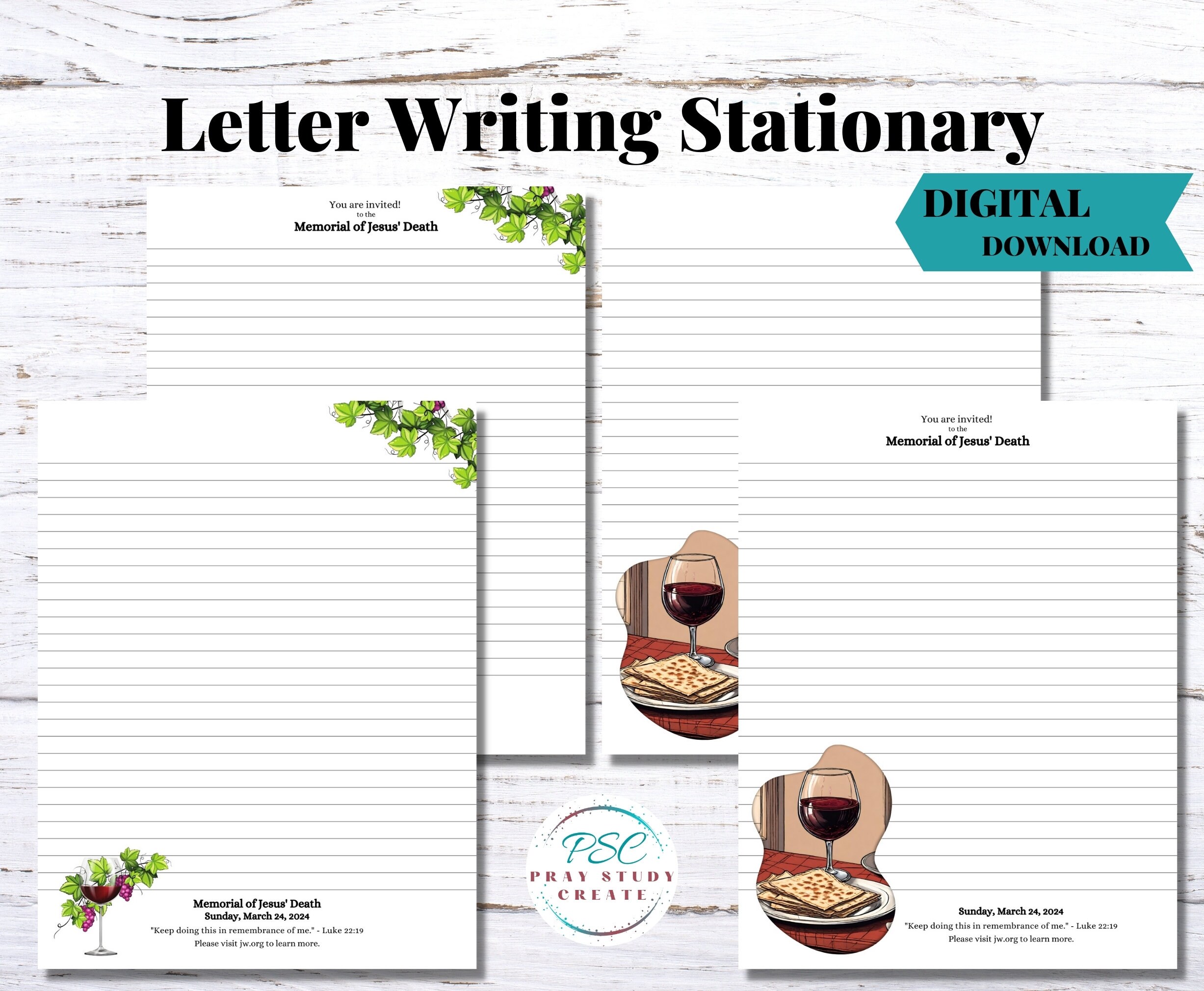 Printable Jehovah's Witness Letter Writing Paper-20 Pgs. JW Stationery ...
