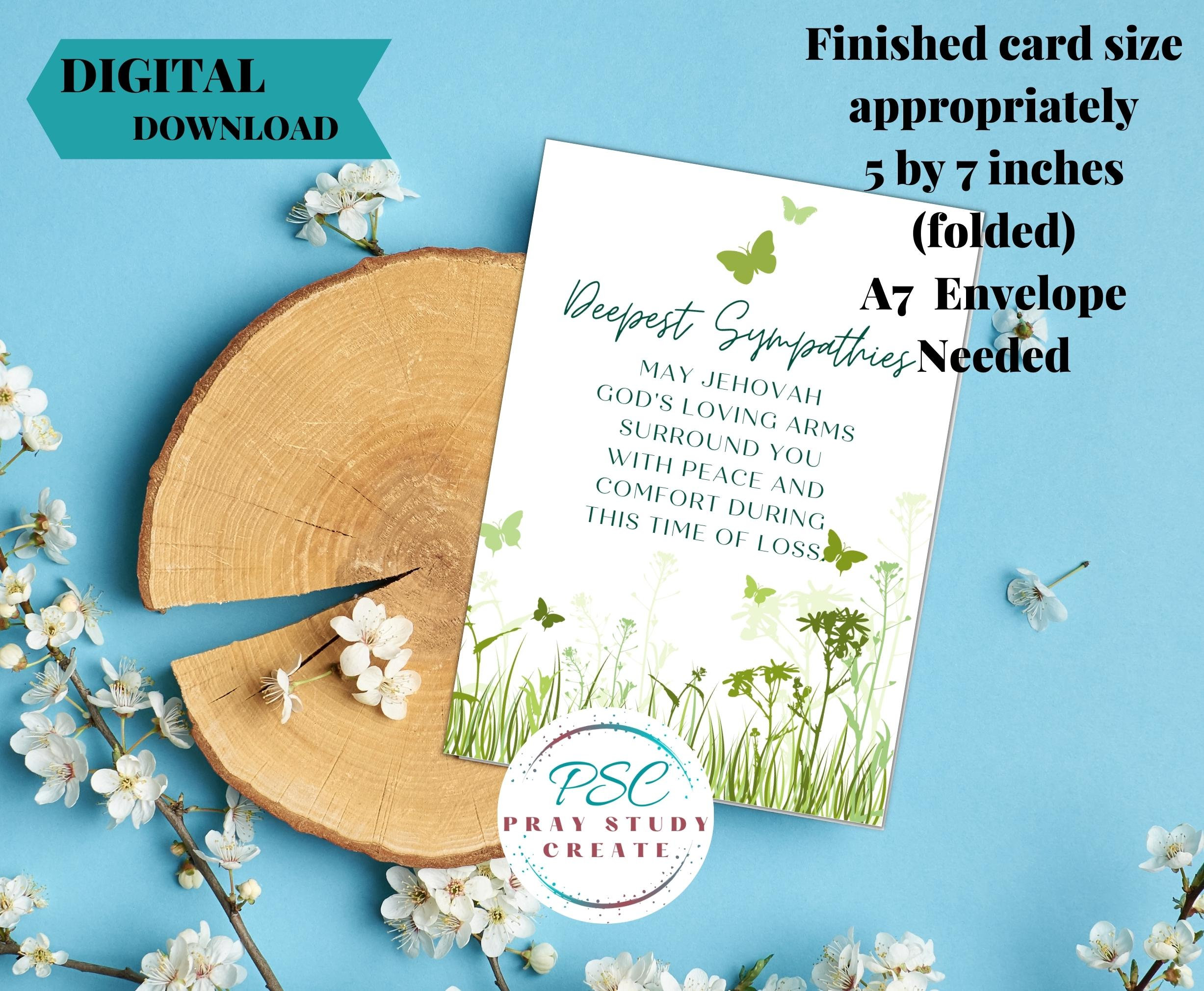 JW Sympathy Card, Printable Jehovah's Witness Greeting Card, JW ...