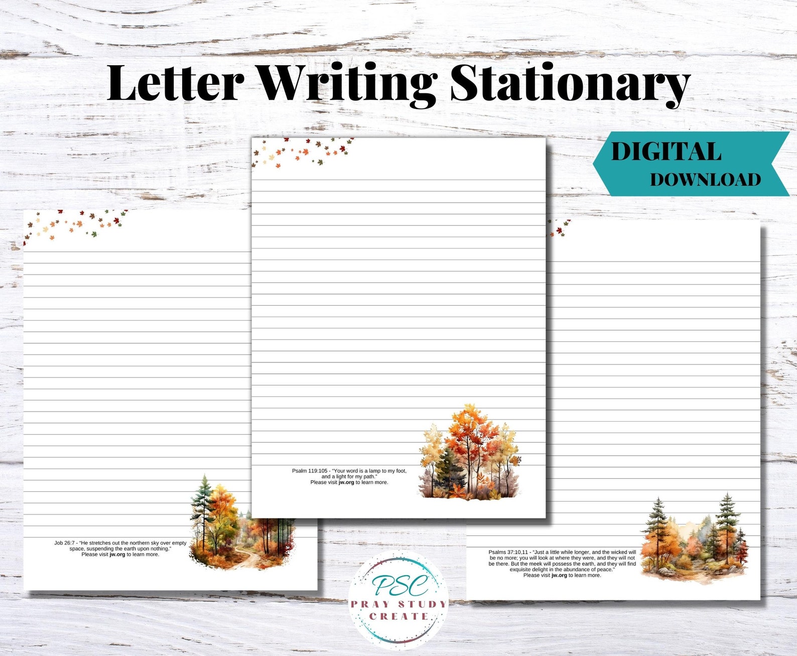 Printable Jehovah's Witness Letter Writing Paper-15 Pgs. JW Stationery ...