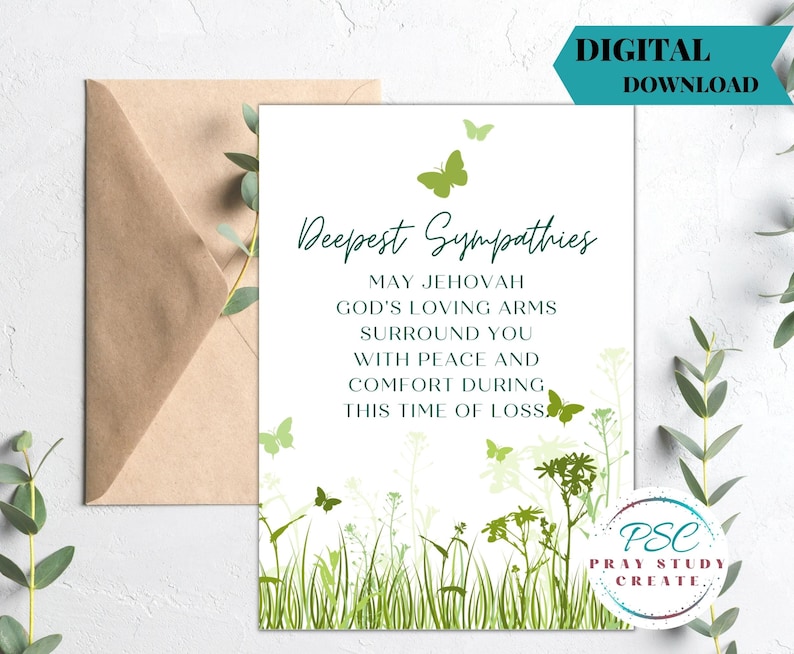 JW Sympathy Card, Printable Jehovah's Witness Greeting Card, JW ...