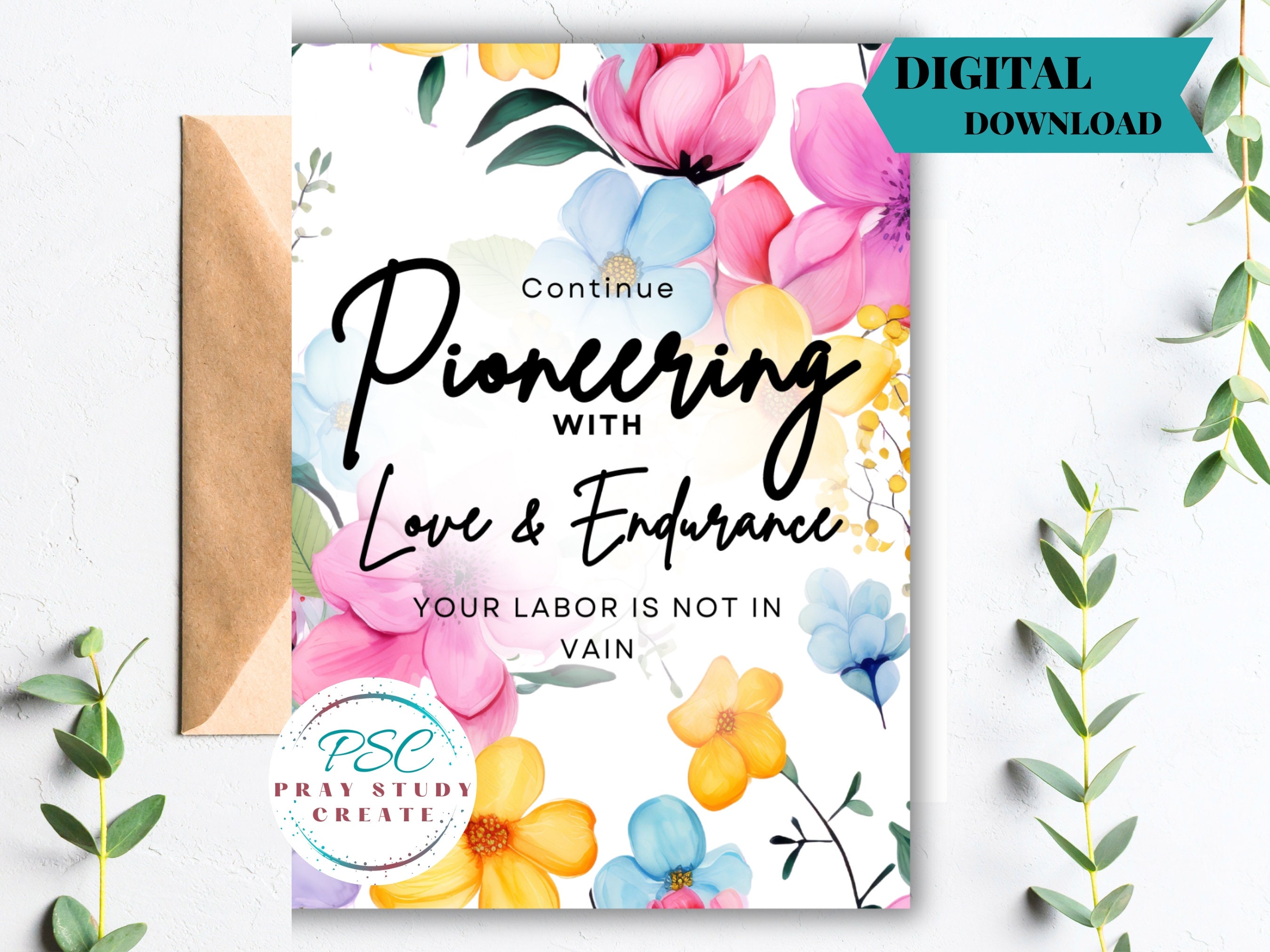 Printable Jehovah's Witness Pioneer Card, JW Card Digital ...