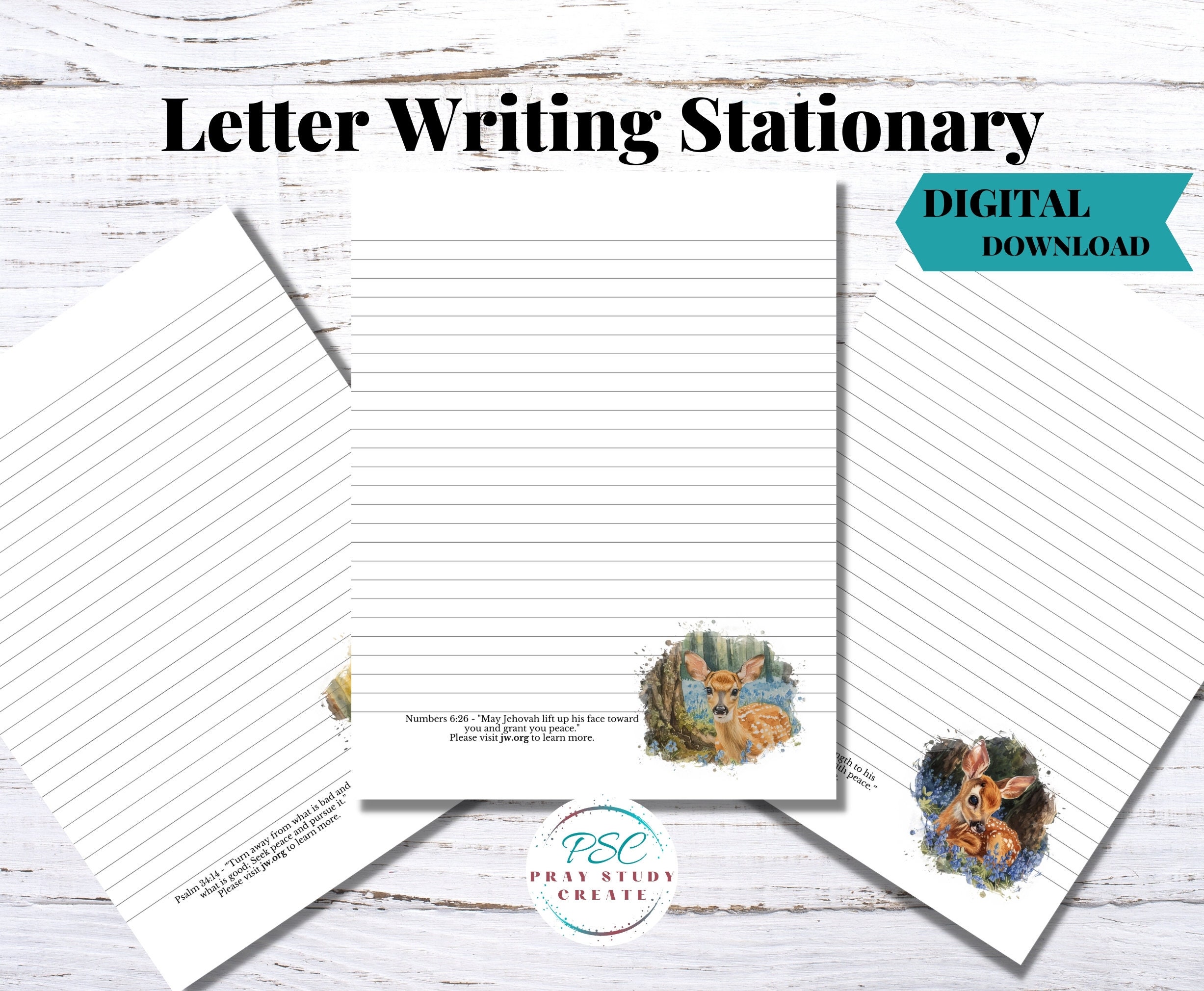 Printable Jehovah's Witness Letter Writing Paper-15 Pgs. JW Stationery ...