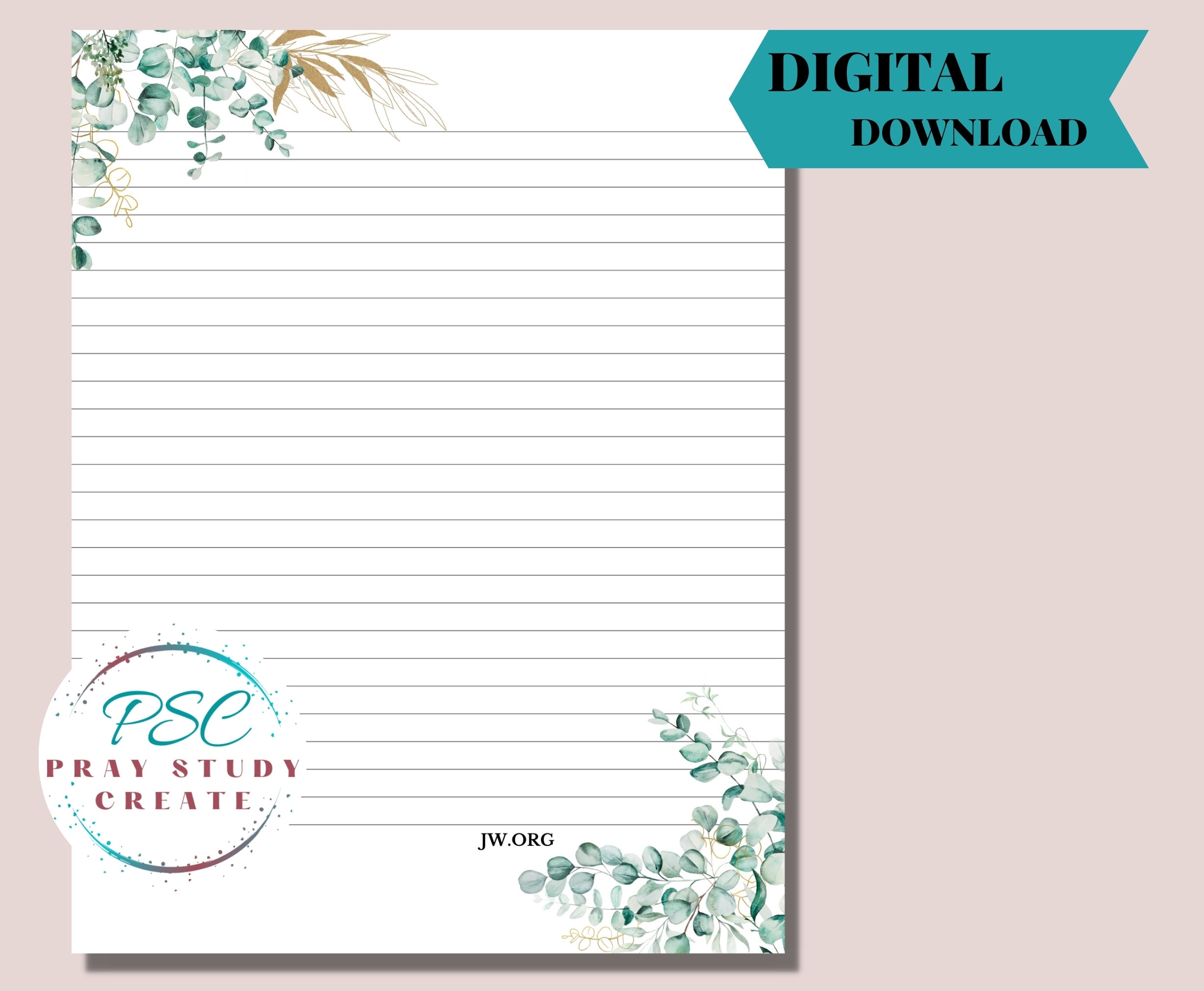 Printable Jehovah's Witness Letter Writing Paper Lined, Jw Printable ...