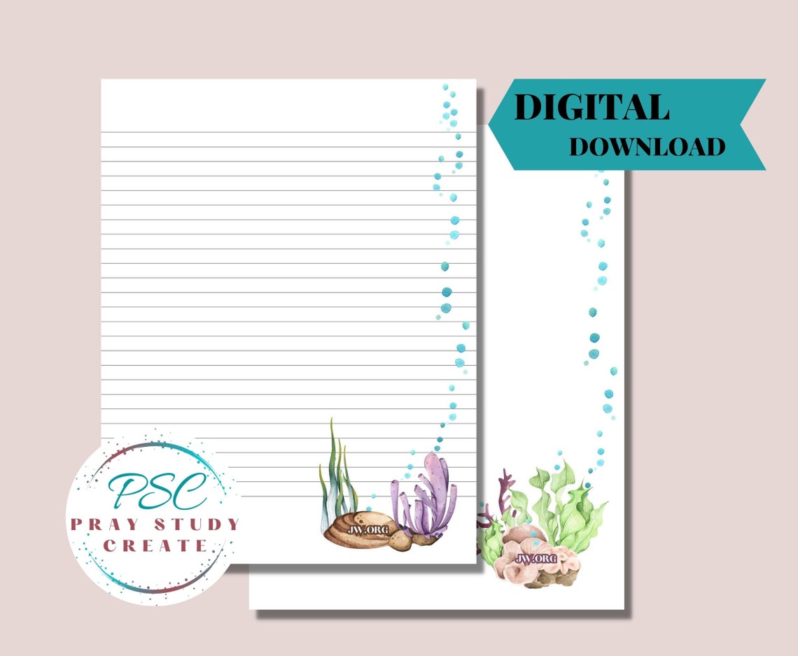 Printable Jehovah's Witness Letter Writing Paper-15 Pgs. JW Stationery ...