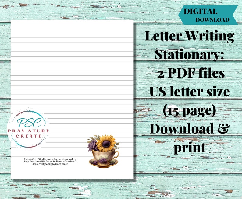 Printable Jehovah's Witness Letter Writing Paper Lined, Jw Printable ...
