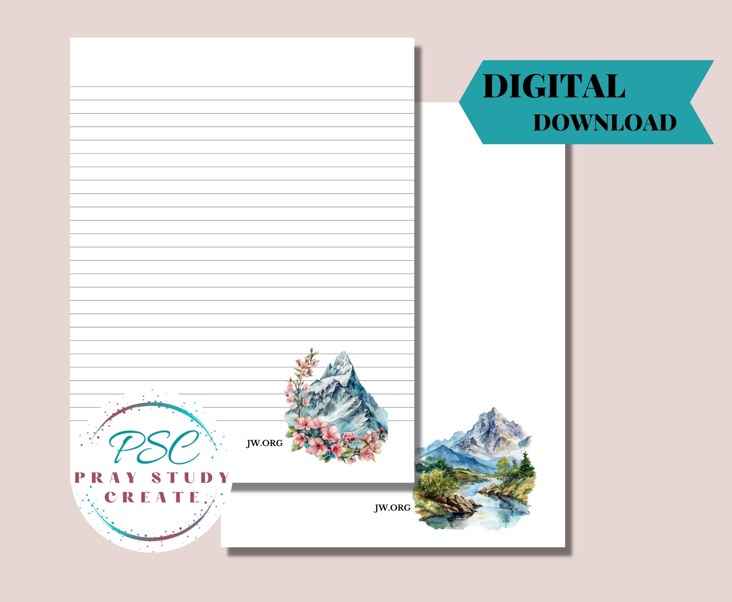 Printable Jehovah's Witness Letter Writing Paper-15 Pgs. JW Stationery ...