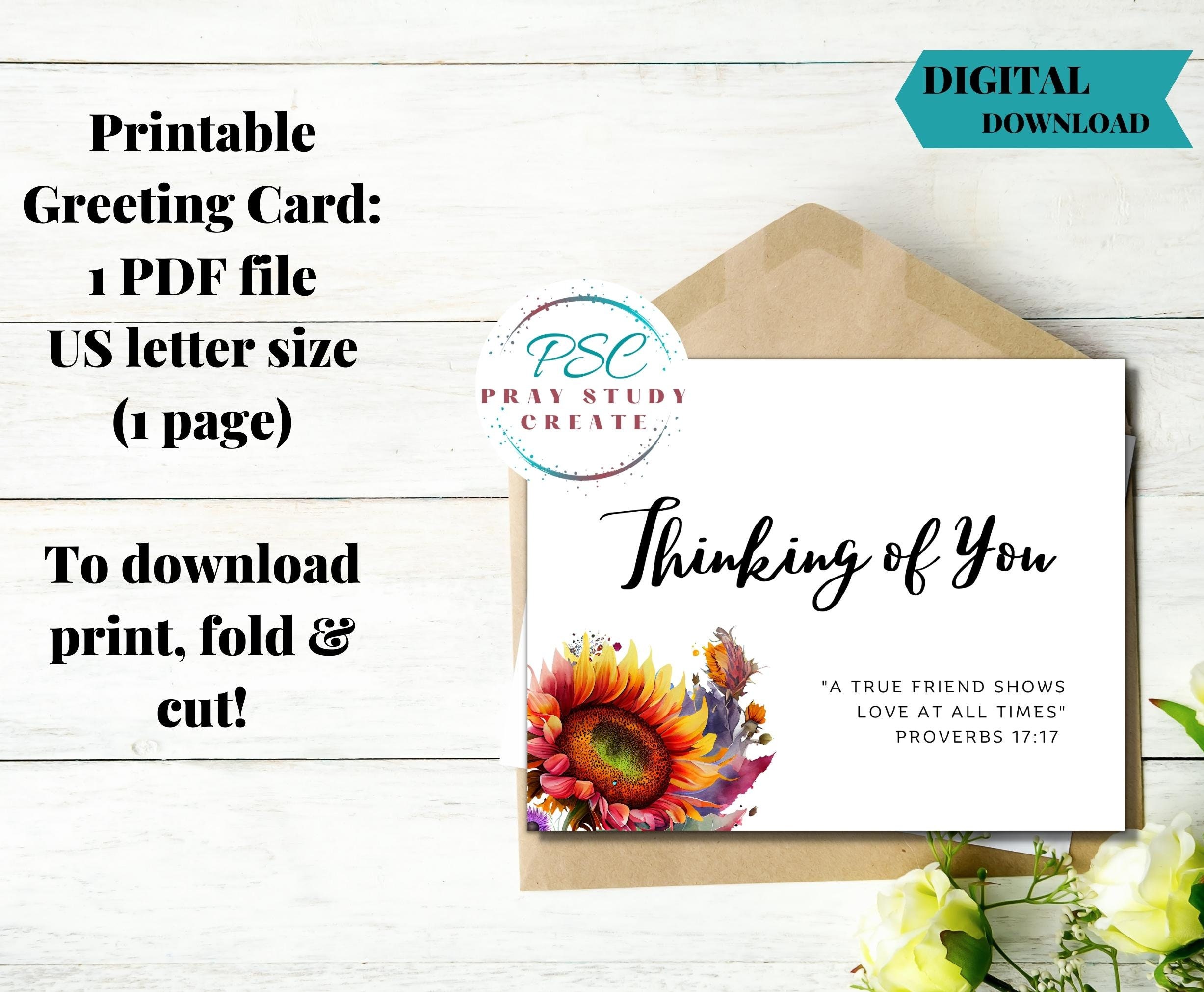 Printable Jehovah's Witness JW Thinking of You Greeting Card| Instant ...