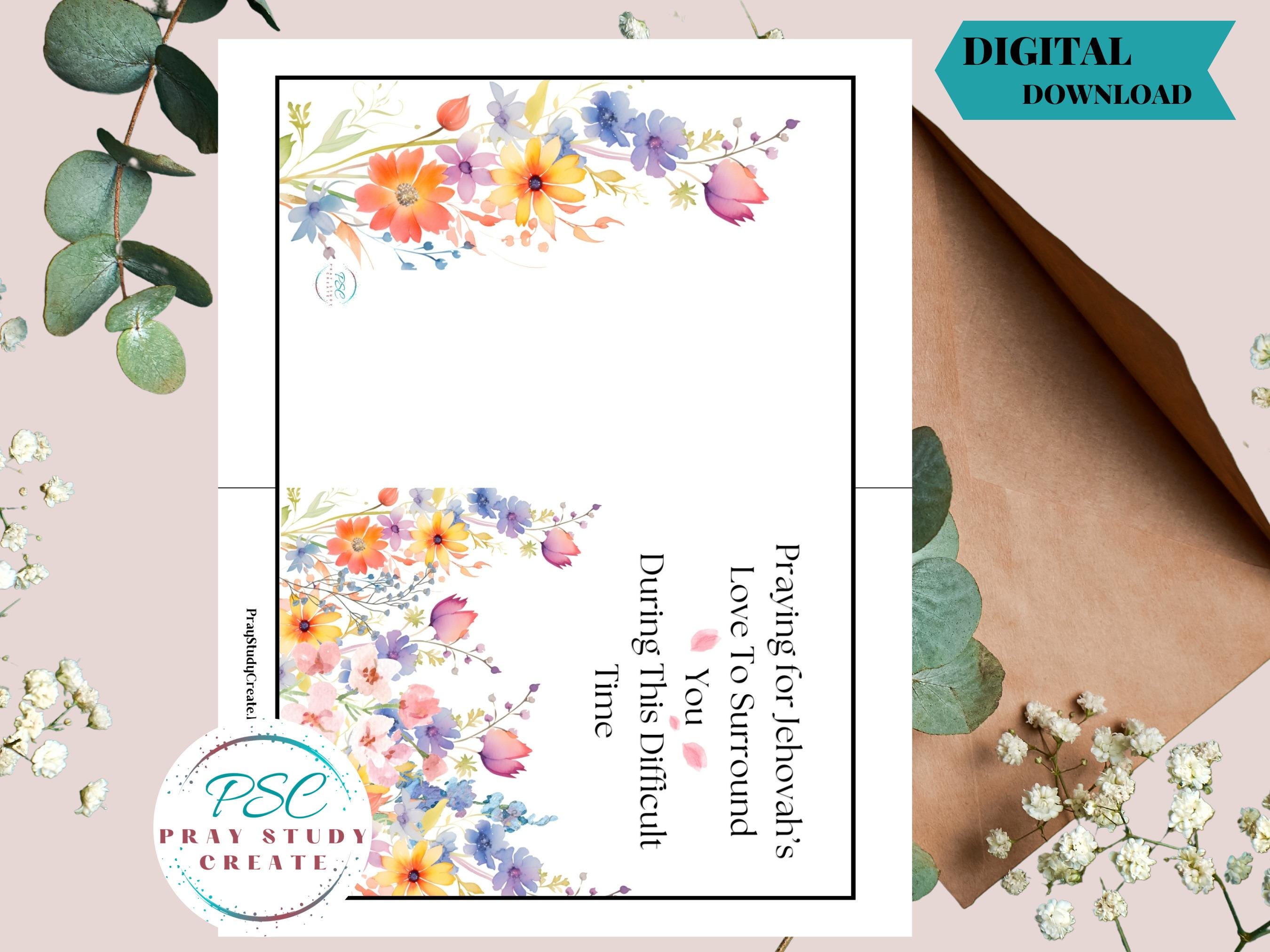 JW Sympathy Card, Floral Condolence Greeting (digital Download) - Etsy