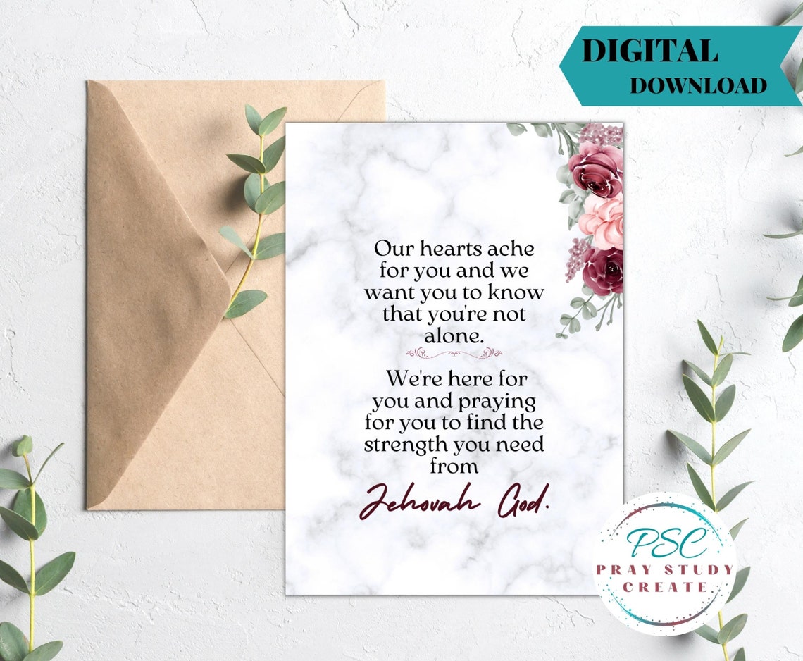 JW Sympathy Card, Printable Jehovah's Witness Greeting Card, JW ...