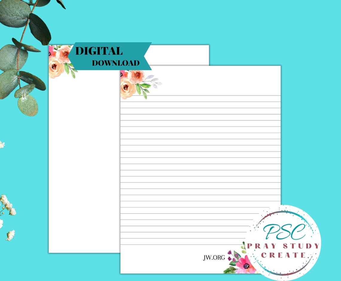 Printable Jehovah's Witness Letter Writing Paper Lined, Jw Printable ...