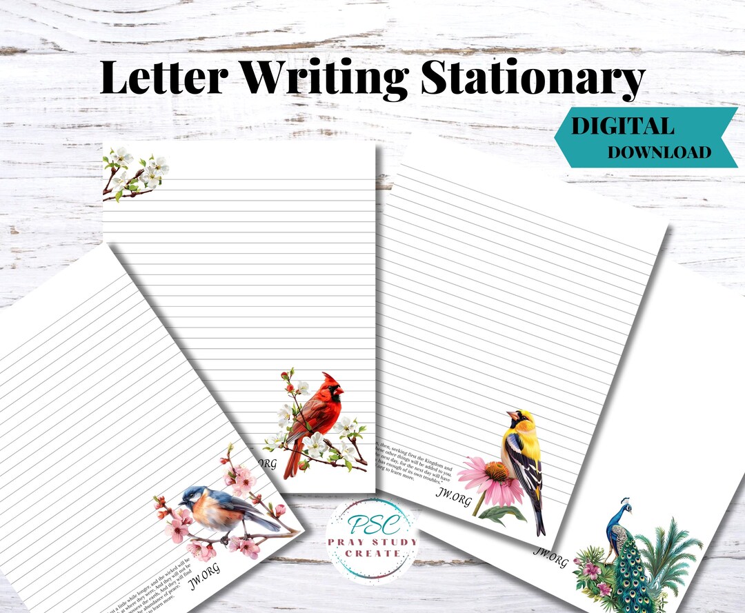 Printable Jehovah's Witness Letter Writing Paper-15 Pgs. JW Stationery ...
