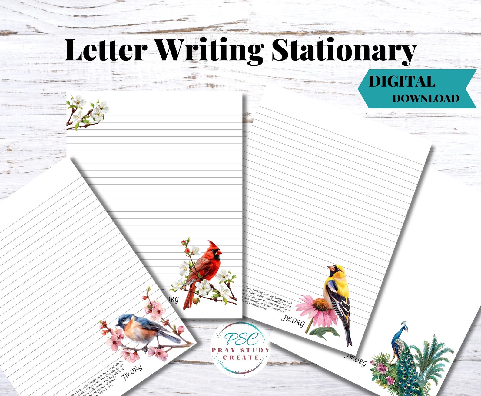 Printable Jehovah's Witness Letter Writing Paper-15 Pgs. JW Stationery ...