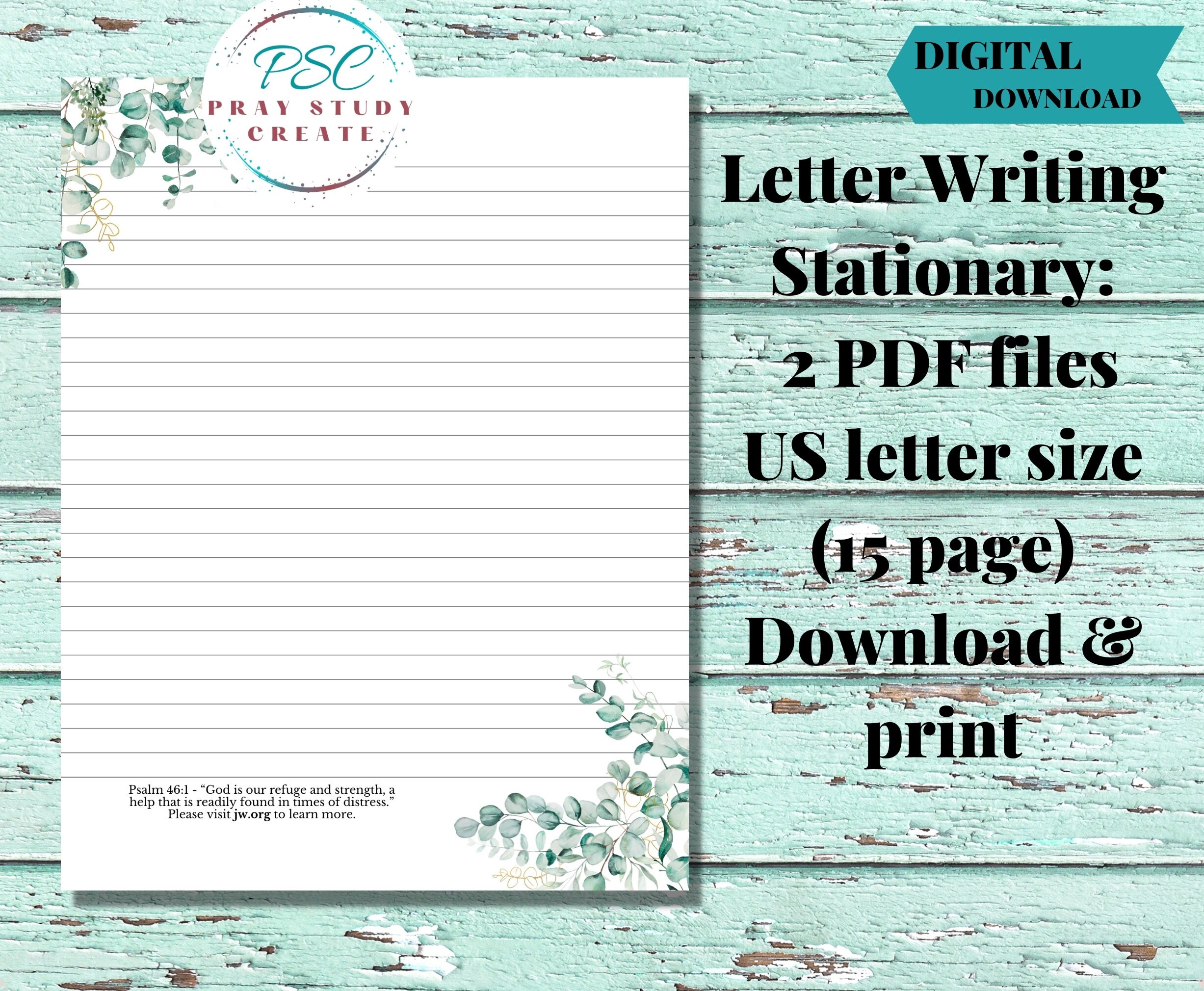 Printable Jehovah's Witness Letter Writing Paper Lined, Jw Printable ...