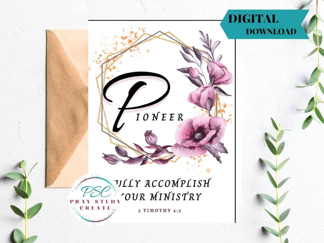 Printable Jehovah's Witness Pioneer Card, JW Card for a JW Sister ...