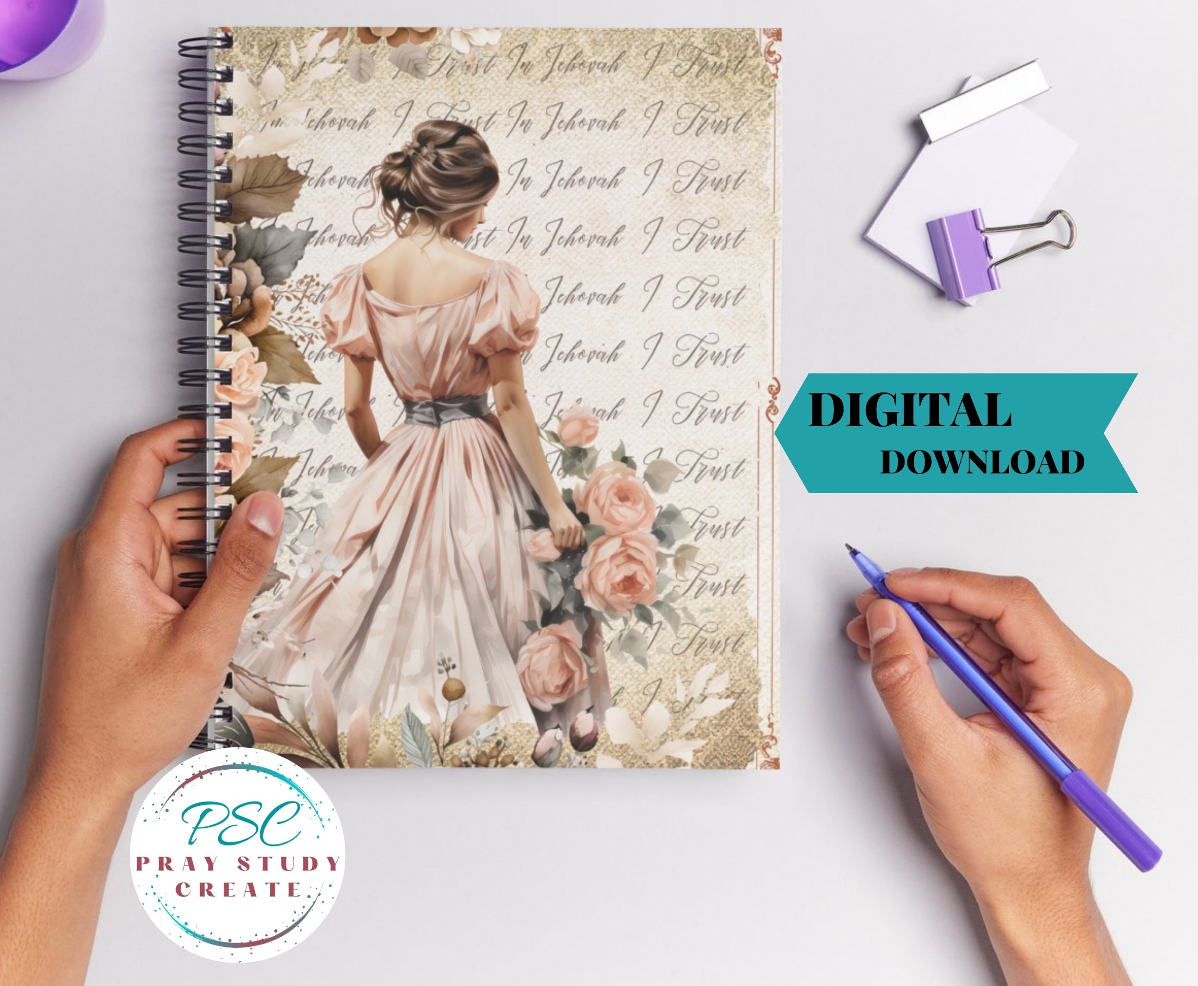 Printable Jehovah's Witness Junk Journal Paper, 6 Floral Digital ...