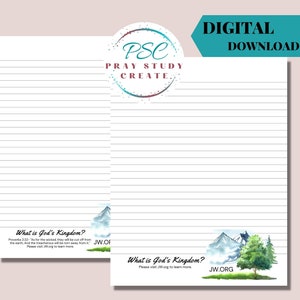 Printable Jehovah's Witness Letter Writing Paper-15 Pgs. JW Stationery ...