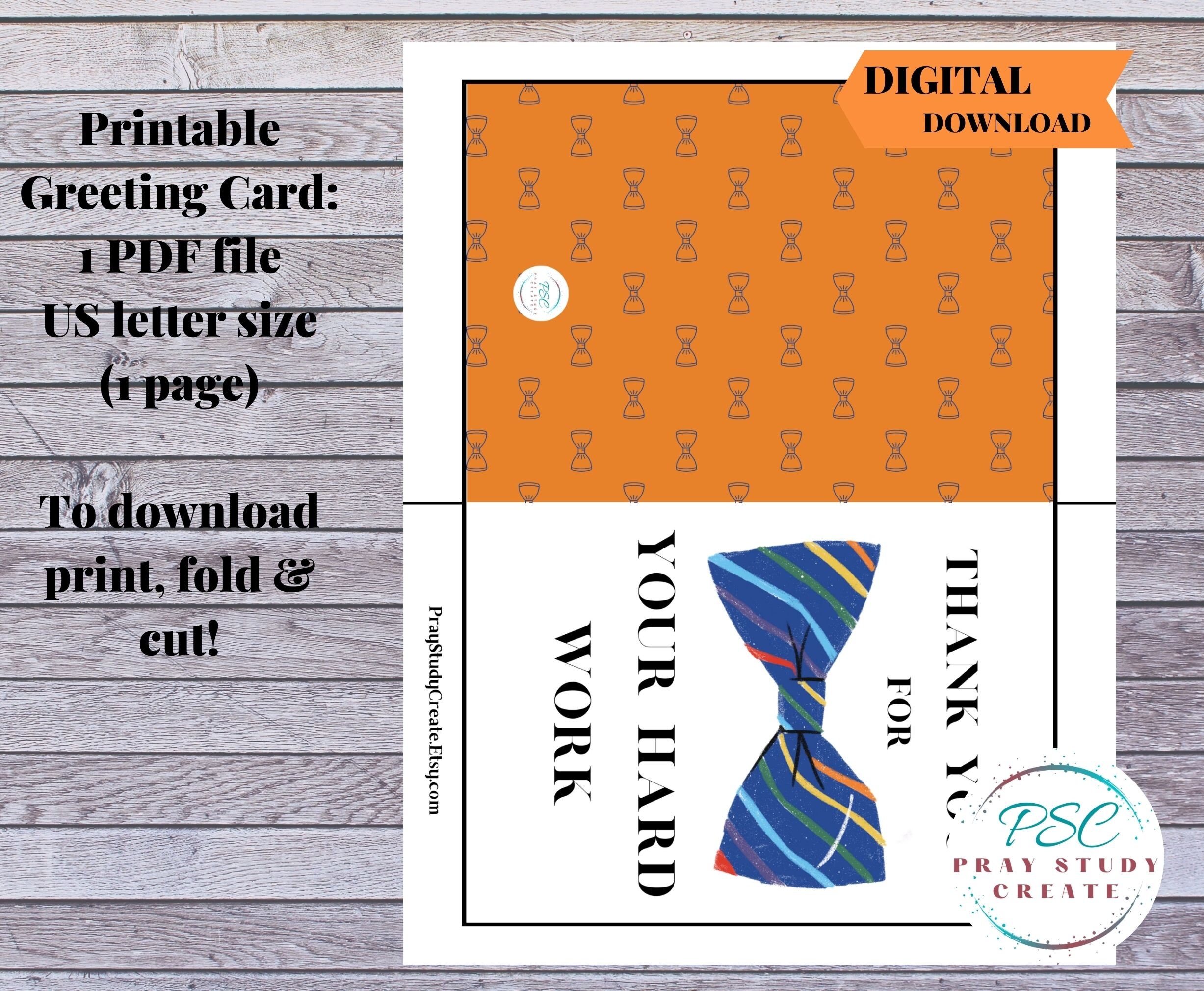 Printable JW "thank You for Your Hard Word" Greeting Card| JW Card for ...
