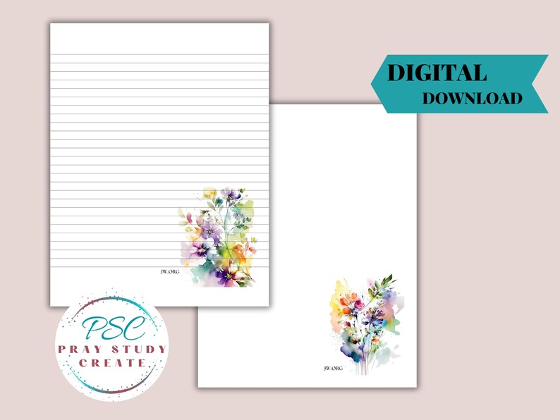 Printable Jehovah's Witness Letter Writing Paper-15 Pgs. JW Stationery ...
