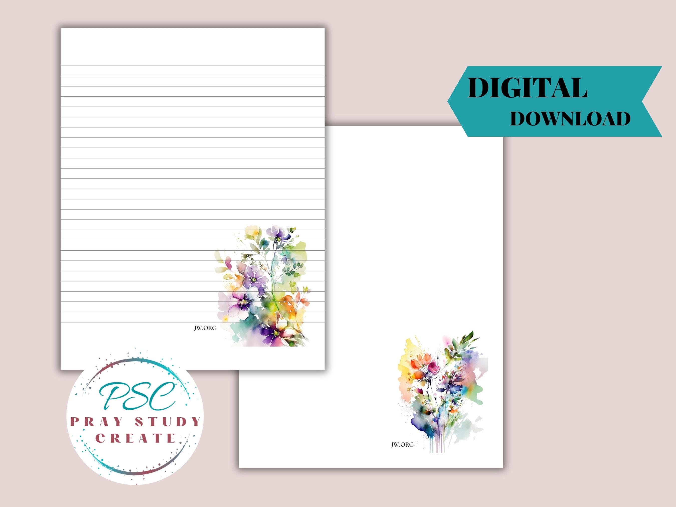 Printable Jehovah's Witness Letter Writing Paper-15 Pgs. JW Stationery ...