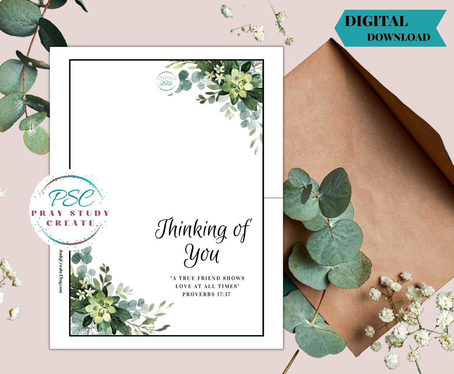 Printable Jehovah's Witness JW Thinking of You Greeting Card| Instant ...