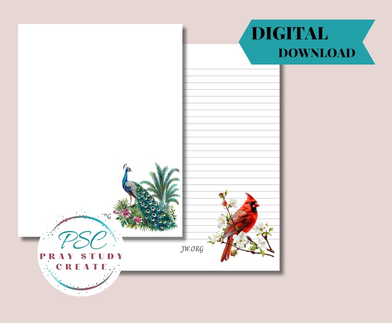 Printable Jehovah's Witness Letter Writing Paper-15 Pgs. JW Stationery ...