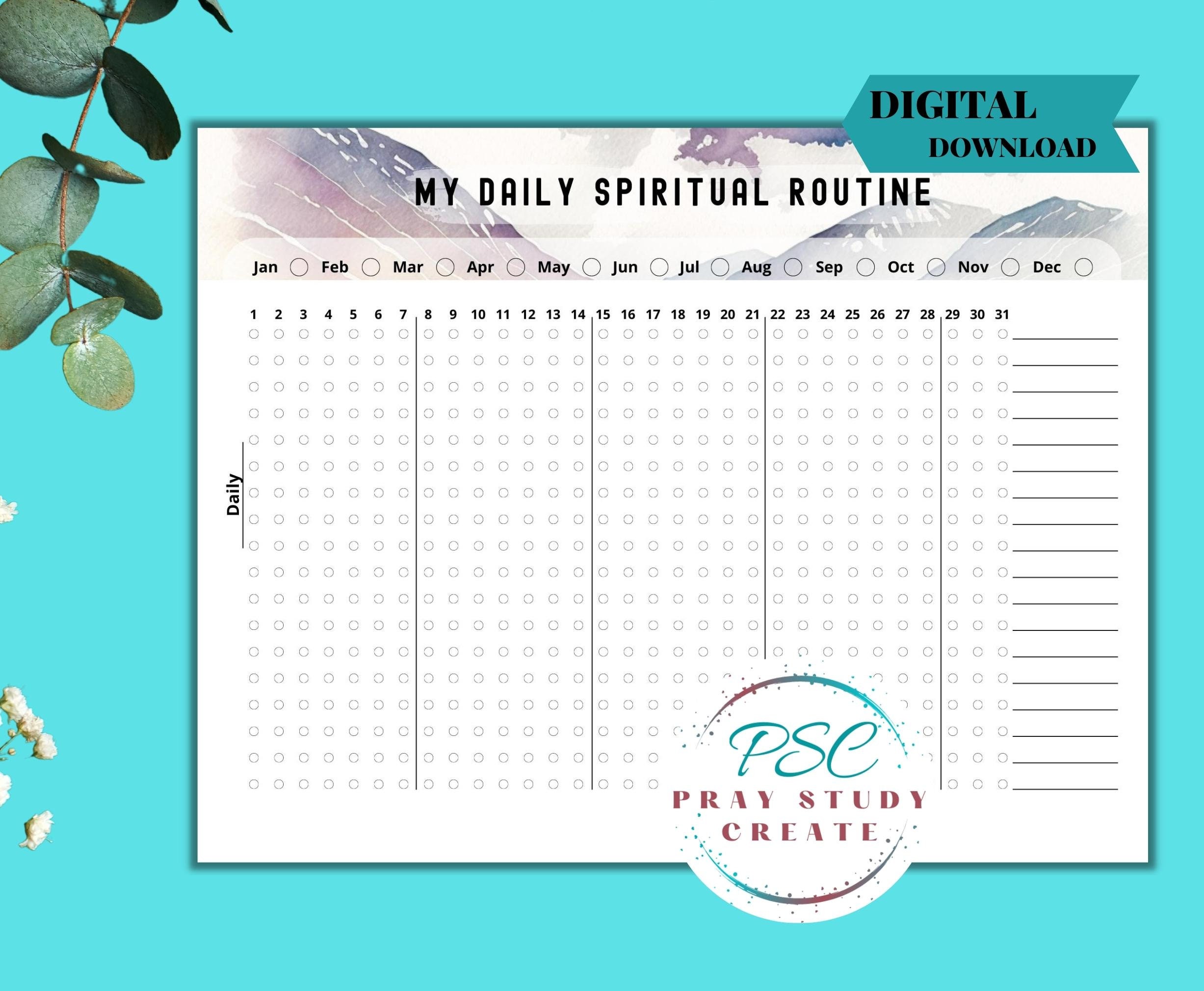 Printable Jehovah's Witness Spiritual Routine Tracker JW Instant ...