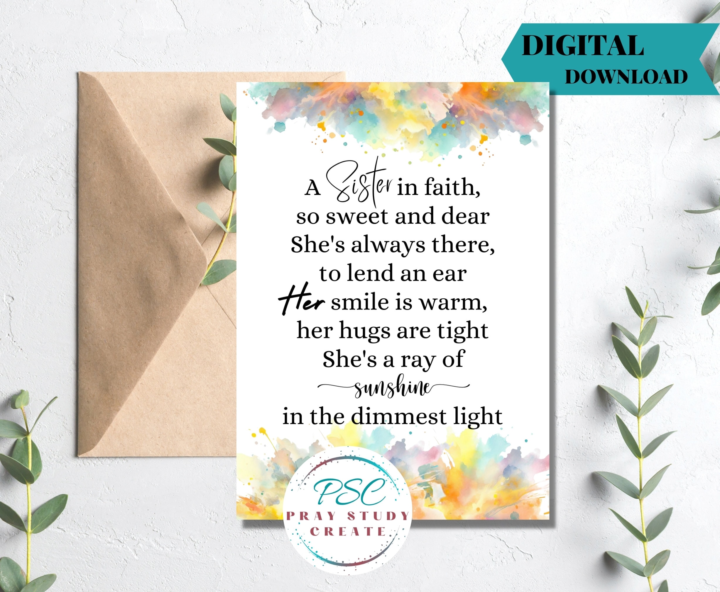 Printable Jehovah's Witness Friendship Gift Card JW Card Download 5x7 ...