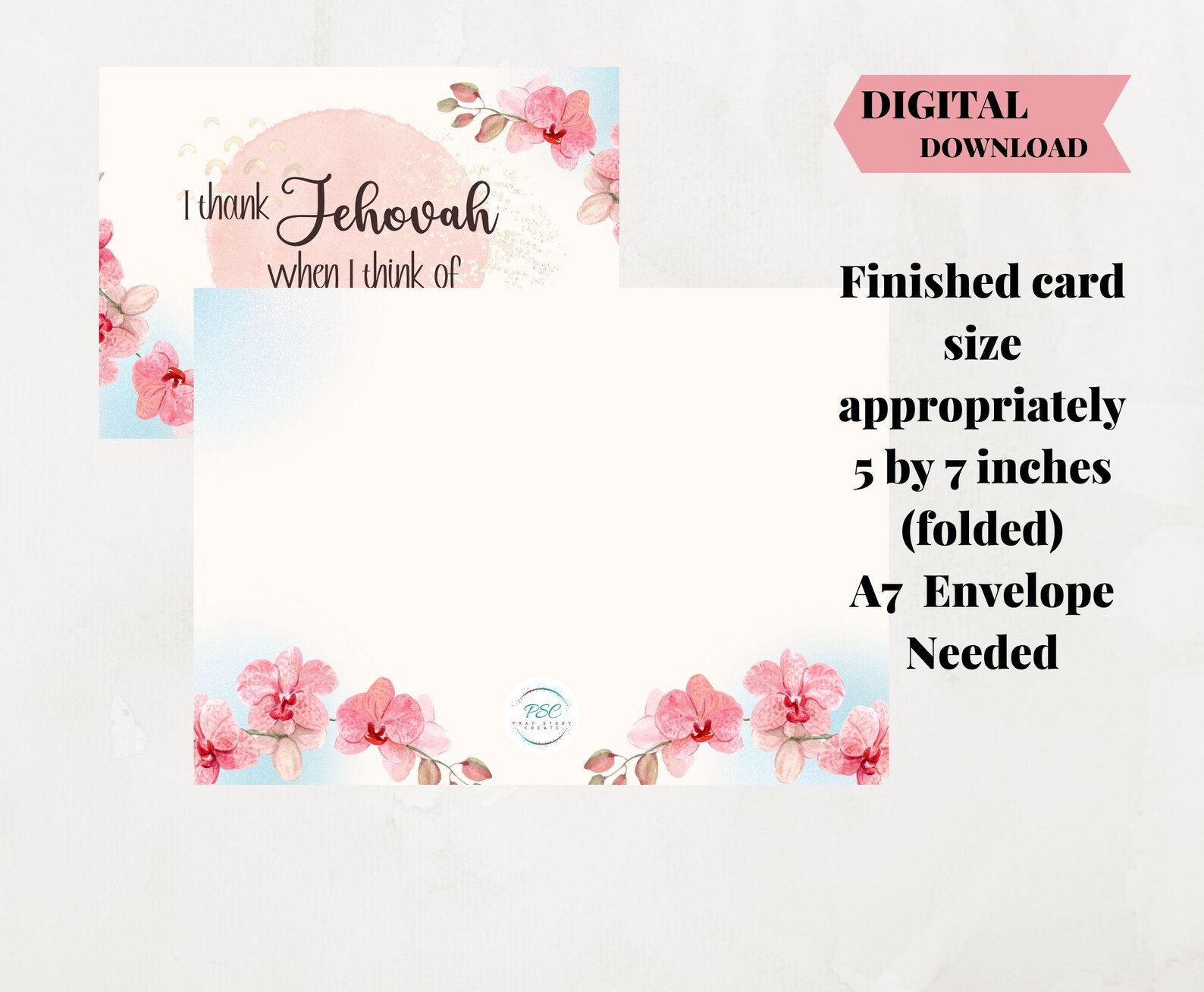 Printable JW Greeting Card| "i Thank Jehovah When I Think of You ...