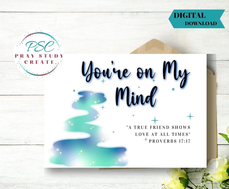 Printable Jehovah's Witness JW you're on My Mind Greeting Card Instant ...