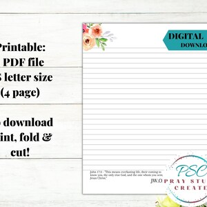 Printable Jehovah's Witness Letter Writing Paper Lined, Jw Printable ...