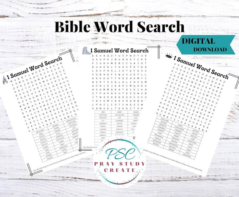 Printable Bible Word Search, 1 Samuel, JW Game (digital Download) - Etsy