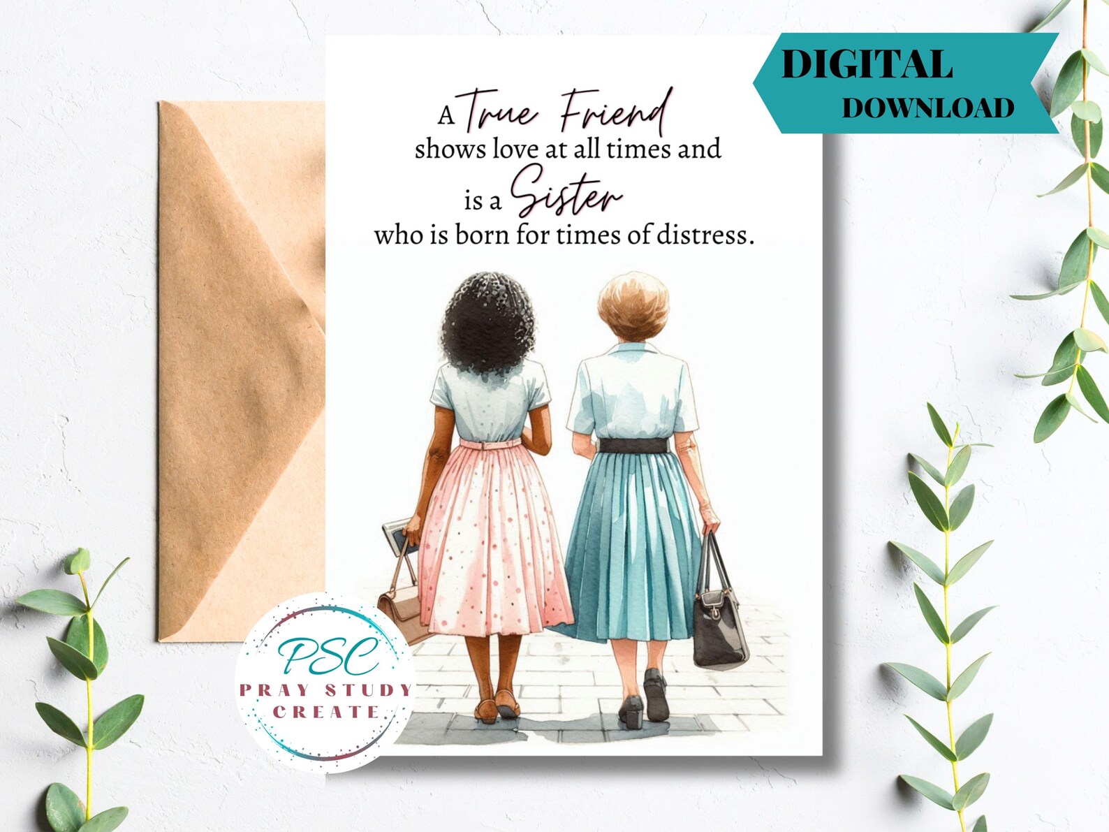 Printable Jehovah's Witness Friendship Gift Card JW Card Download 5x7 ...