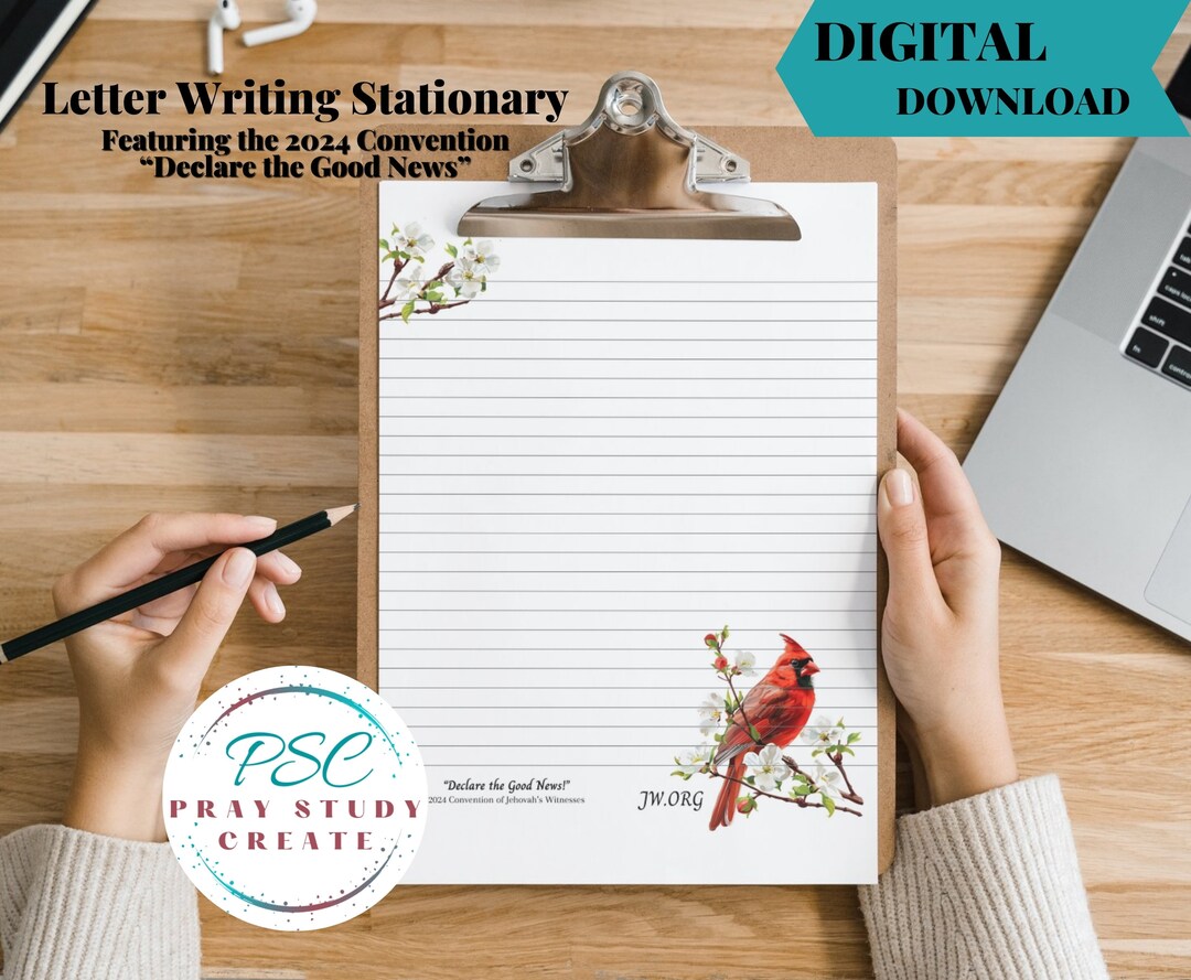 Printable Jehovah's Witness Letter Writing Paper-15 Pgs. JW Stationery ...