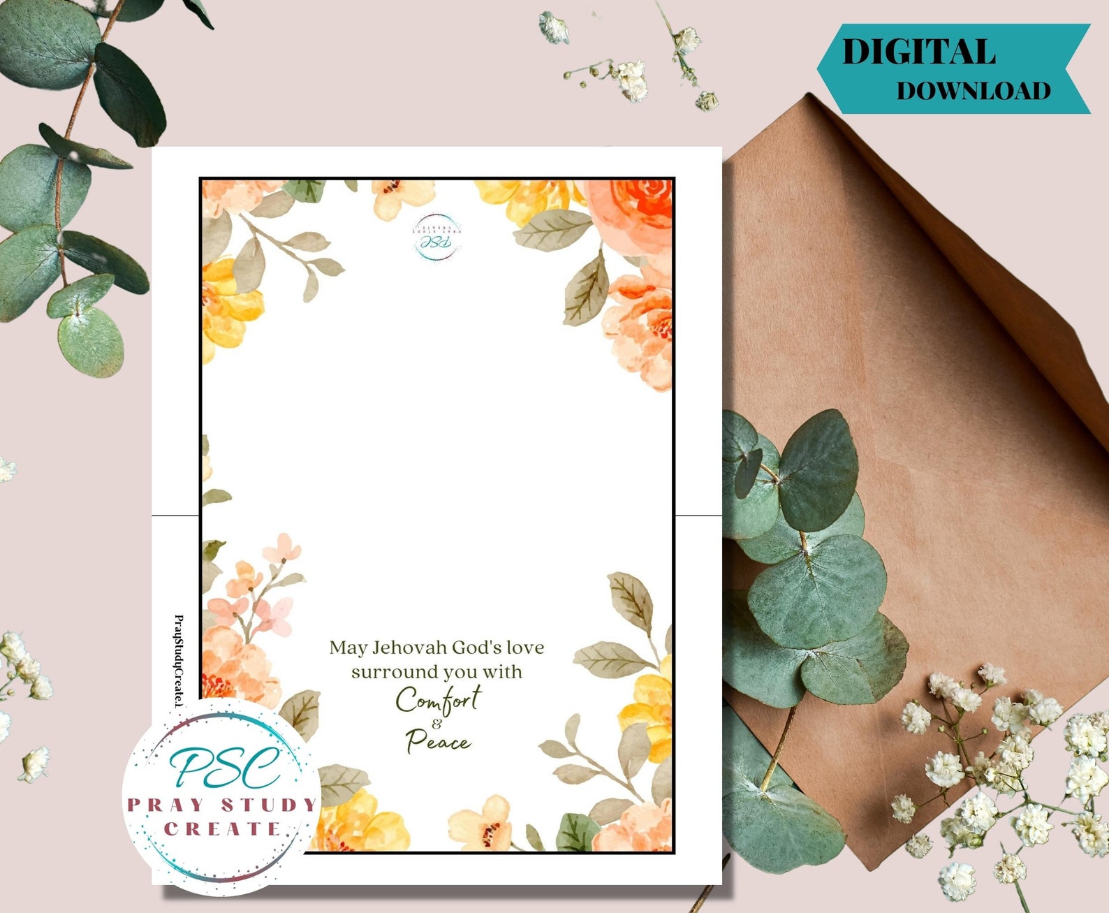 JW Sympathy Card, Printable Jehovah's Witness Greeting Card, JW ...