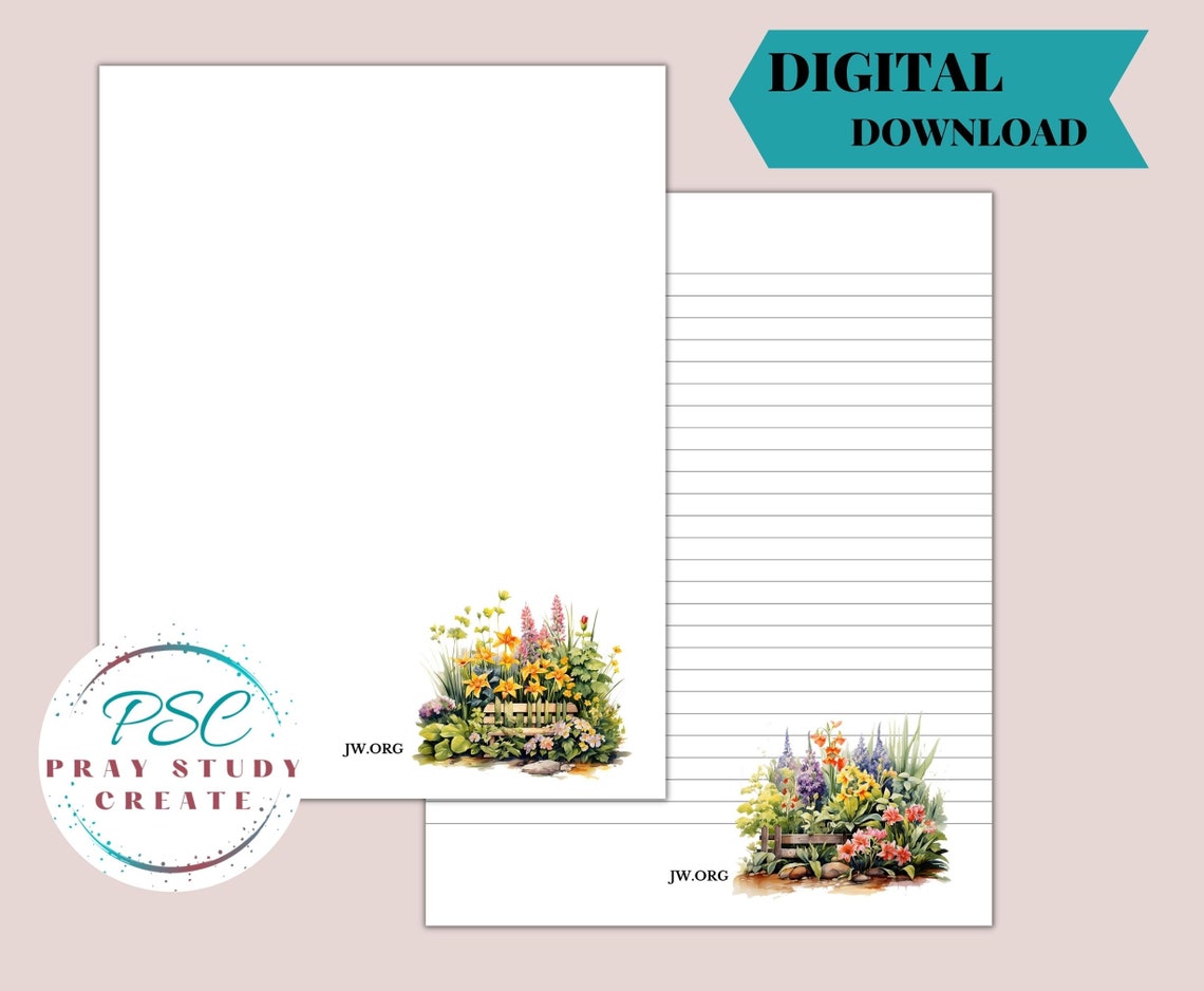 Printable Jehovah's Witness Letter Writing Paper-15 Pgs. JW Stationery ...